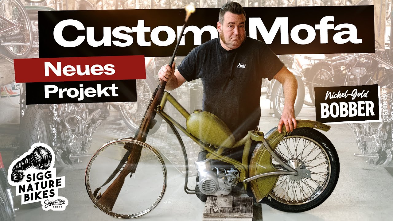 NICKEL GOLD Custom Mofa Bobber | Projektvorstellung (Teil 1) - YouTube