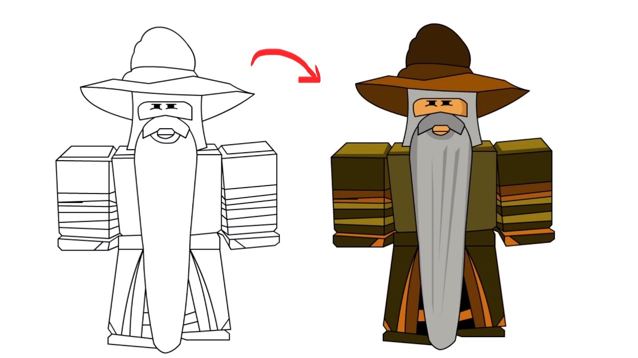 How To Draw Roblox Wizard | Roblox Drawing - YouTube