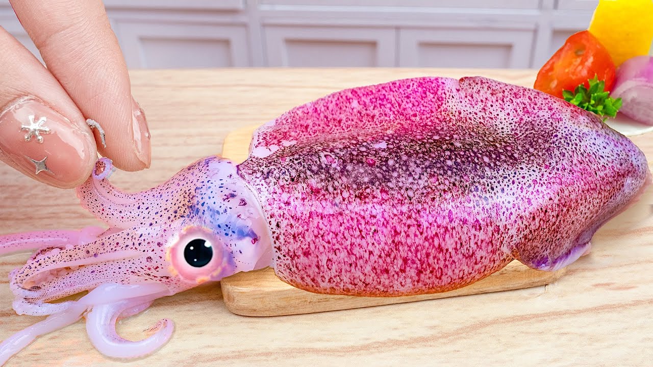 Cooking Miniature Stuffed Squid With Beef and Cheese 🦑 Tasty Seafood ...