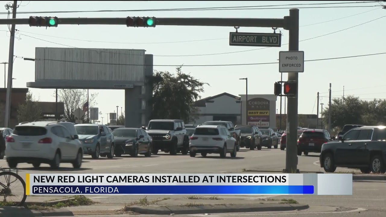 5 new red light cameras installed in Pensacola — what to know - YouTube