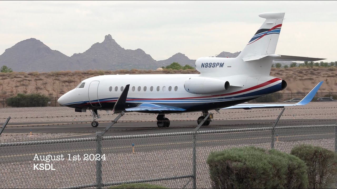 🔴Scottsdale Airport, Beechcraft Premier Embraer Phenom Falcon 900EX ERJ ...
