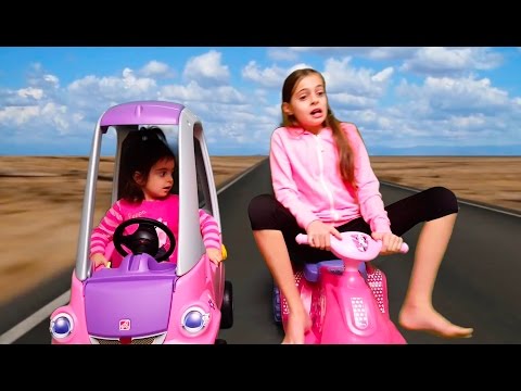 Kids  Ride Trip on pink car