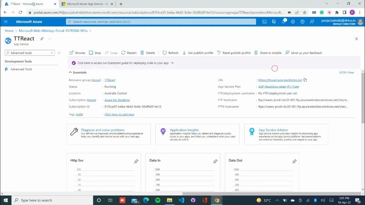 Deploying React Web Application on Microsoft Azure. - YouTube