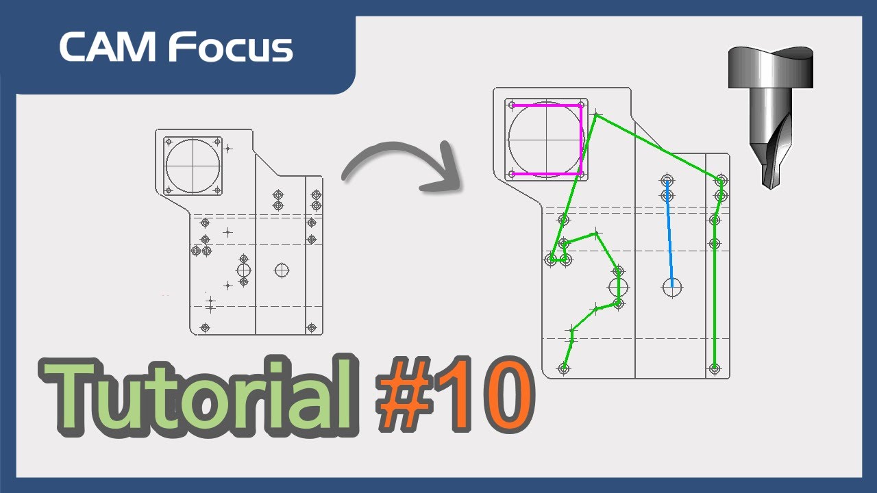 [CAM Focus Tutorial] 10_Center drill (Hole marking) - YouTube