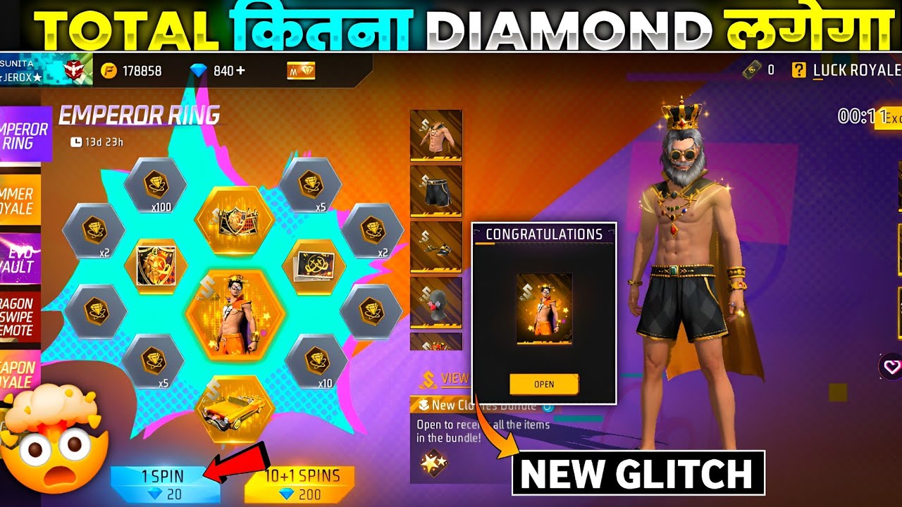 NEW EMPEROR RING EVENT FREE FIRE | NEW EMPEROR BUNDLE | FF NEW EVENT ...