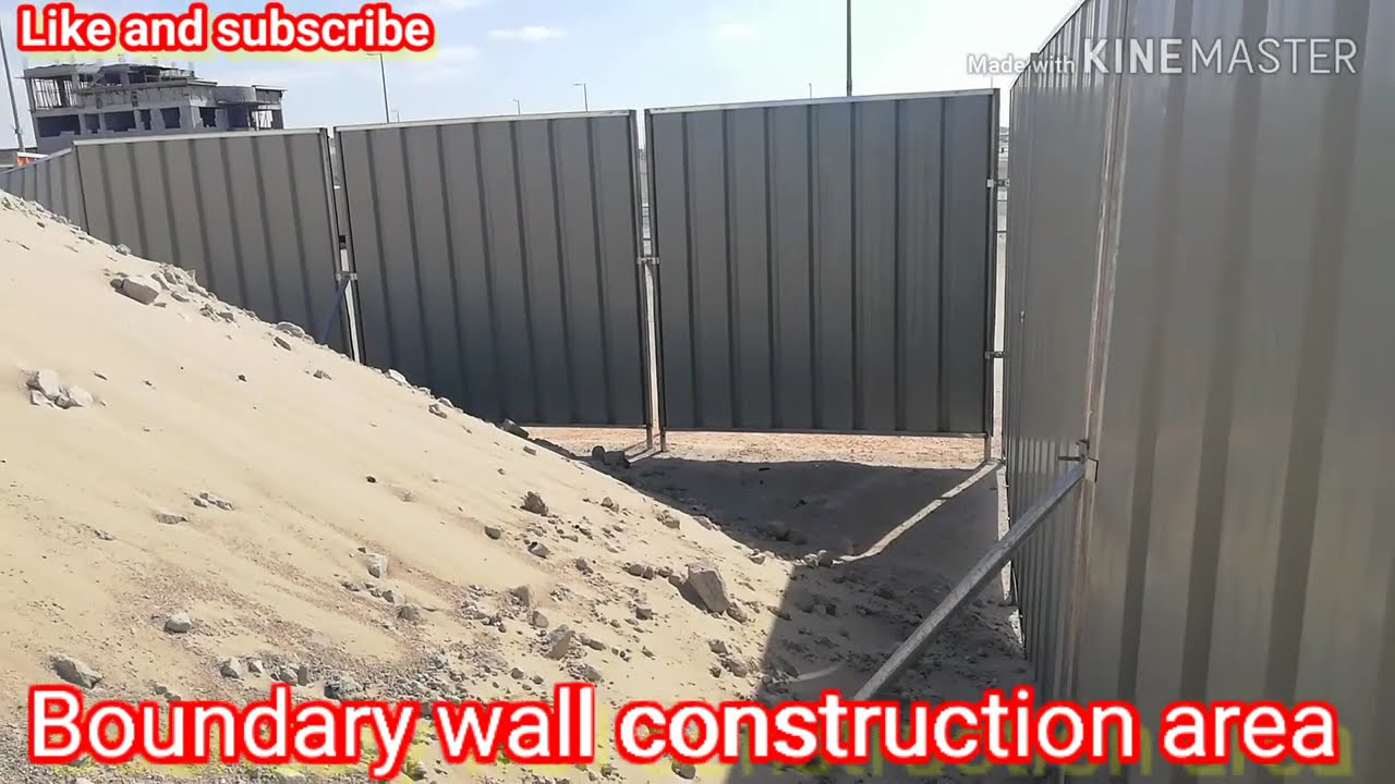 Boundary wall for construction Area - YouTube