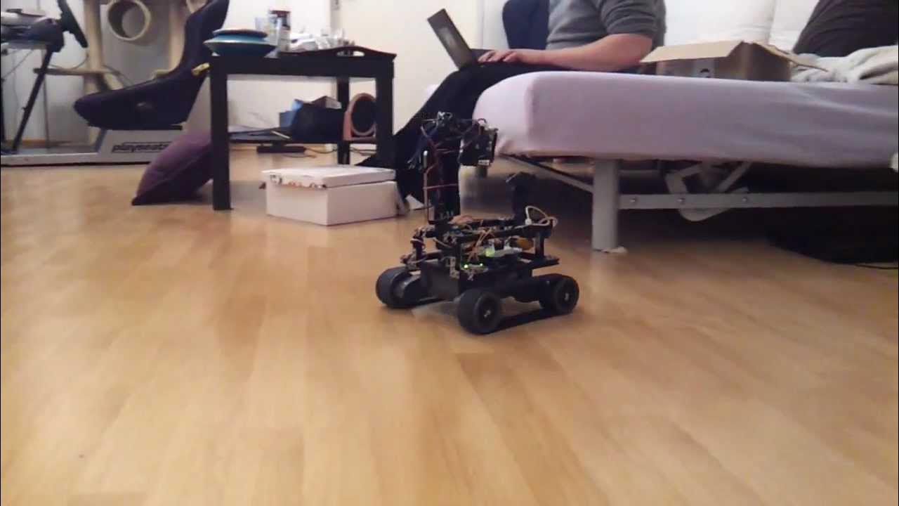 Arduino Autonomous Robot fun, cat inside - YouTube