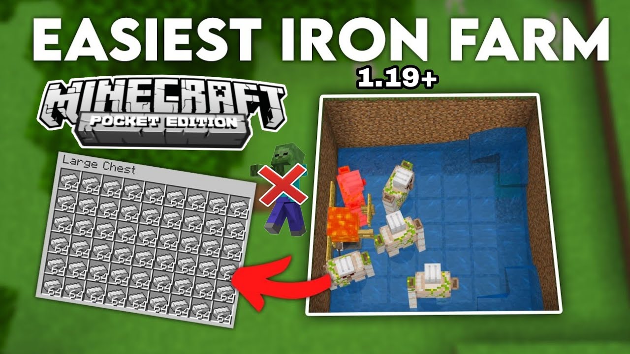 Minecraft 1.19 Easy Iron Farm Tutorial - 300 Per Hour😁 - YouTube