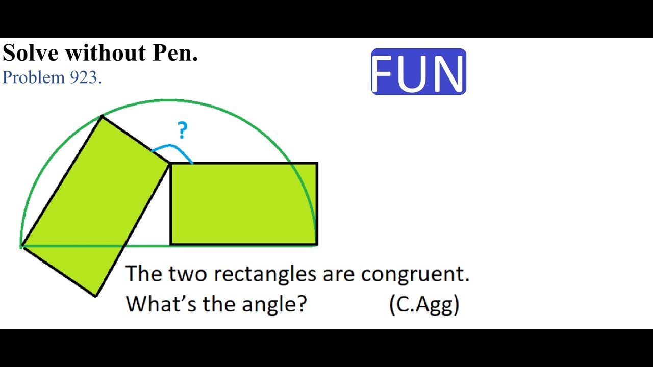 923. The two rectangles are congruent. What’s the angle? - YouTube
