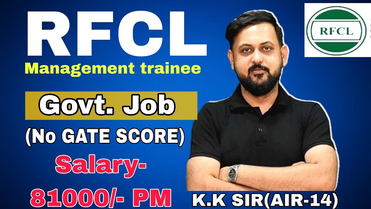 📍 Government Job without GATE Score | RFCL PSU job | Kavindra Sir (AIR ...