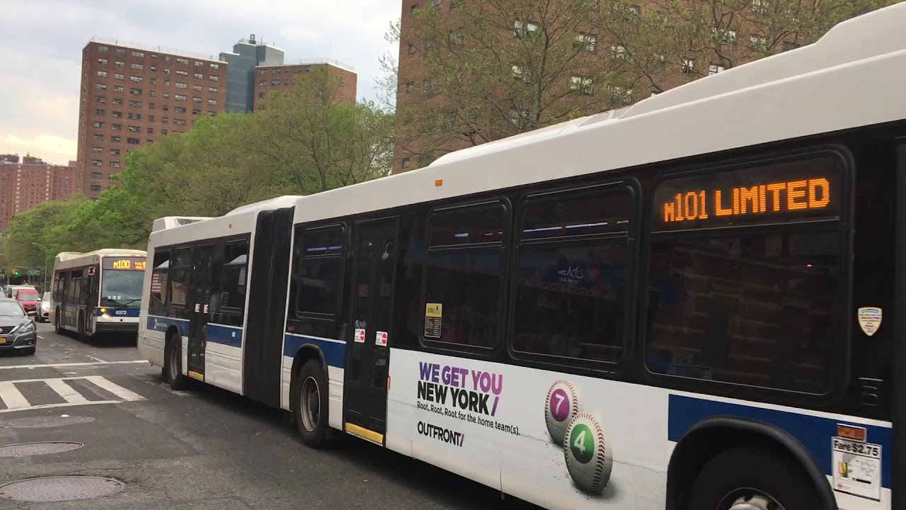MTA NYC Bus NovaBus LFSA/LFS #5906/8372 M101 LIMITED And M100 - YouTube