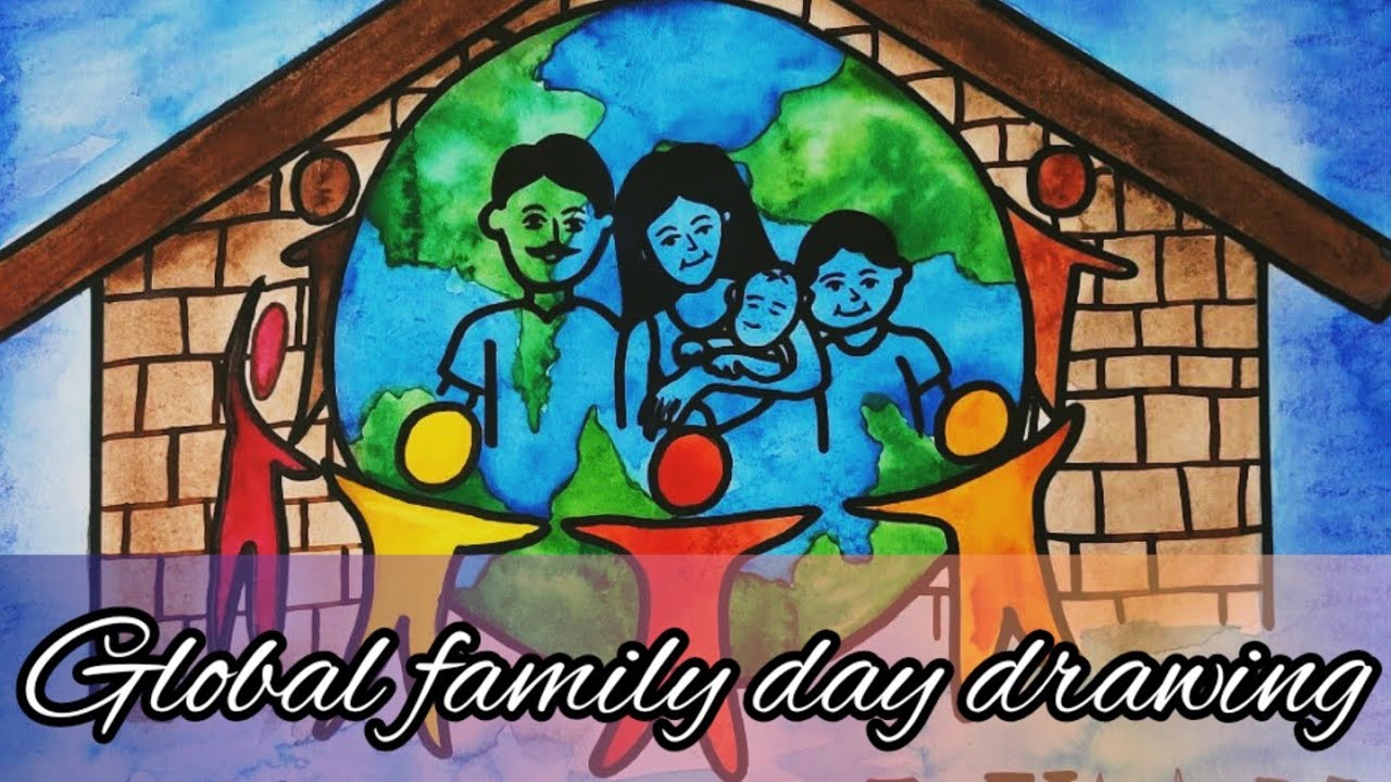 Global family day drawing / National parents day / International day of ...