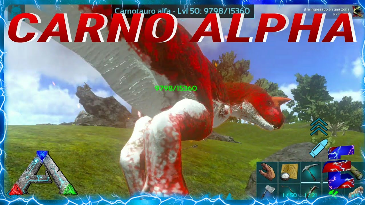 ark mobile - mato un carno alpha por primera vez.../ carnotauro alpha ...