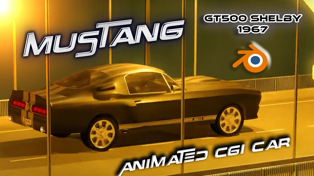 Mustang GT500 Shelby 1967 Animated CGI car in #blender - YouTube