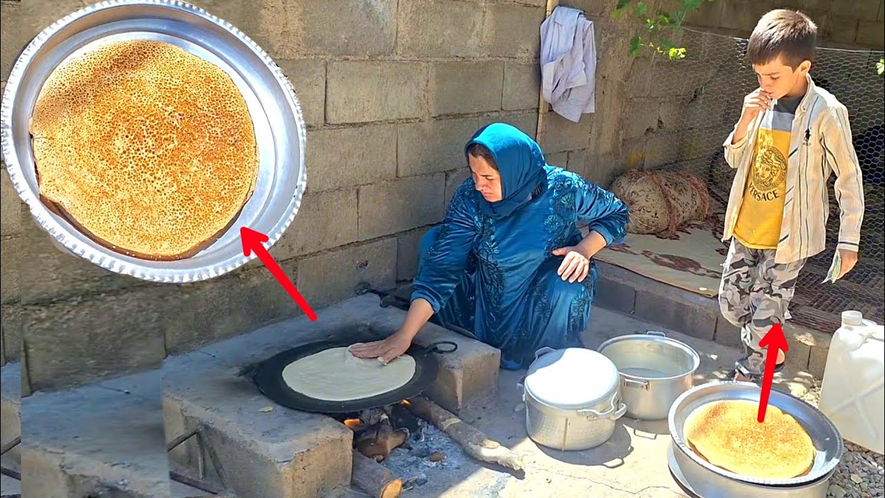 Baking, the most delicious local bread called Berko by pregnant and ...