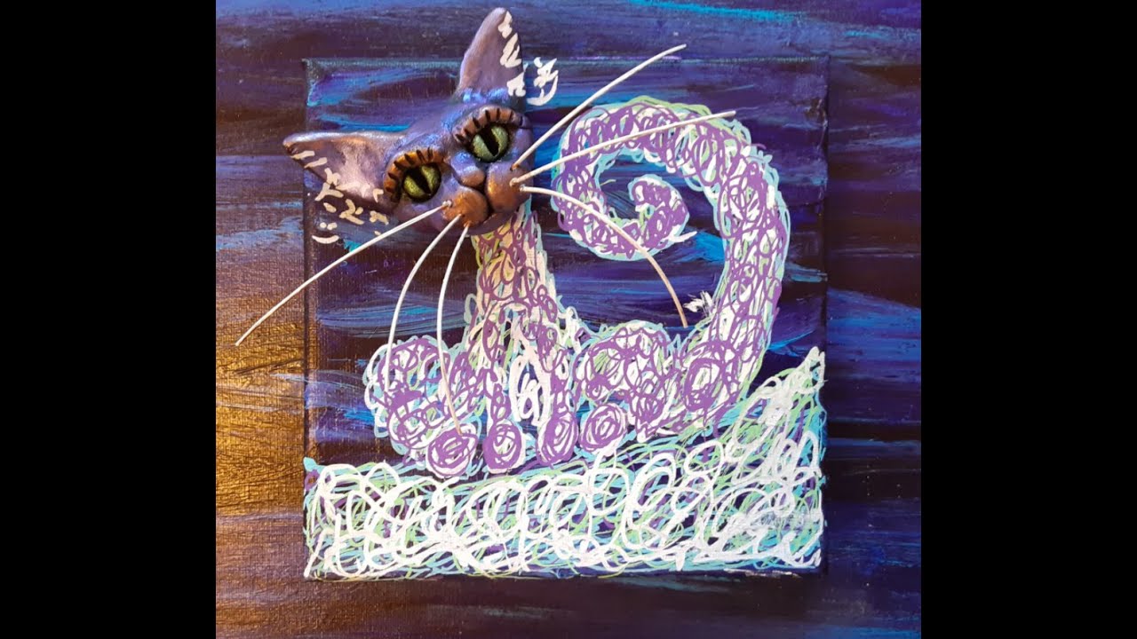 DIY - How to Make a SUPER CUTE Mixed Media CAT! MIXED MEDIA ART ...