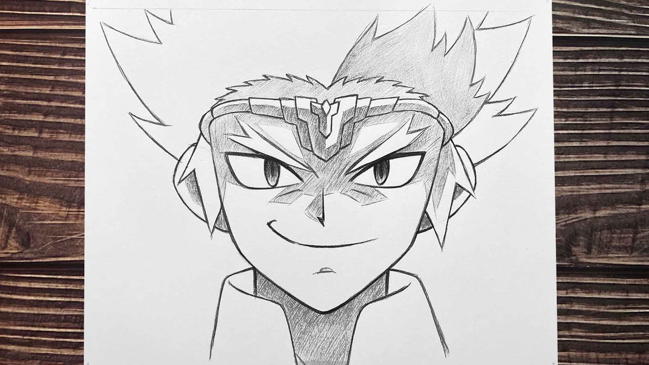 Easy anime sketch | how to draw Ryuga - [Beyblade] | anime boy drawing ...