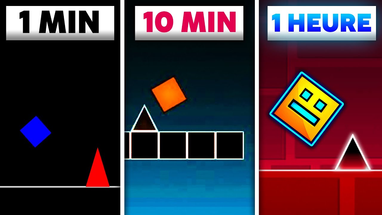 J'ai testé l'IA pour recréer Geometry Dash en 1 Minute vs 10 Minutes vs ...