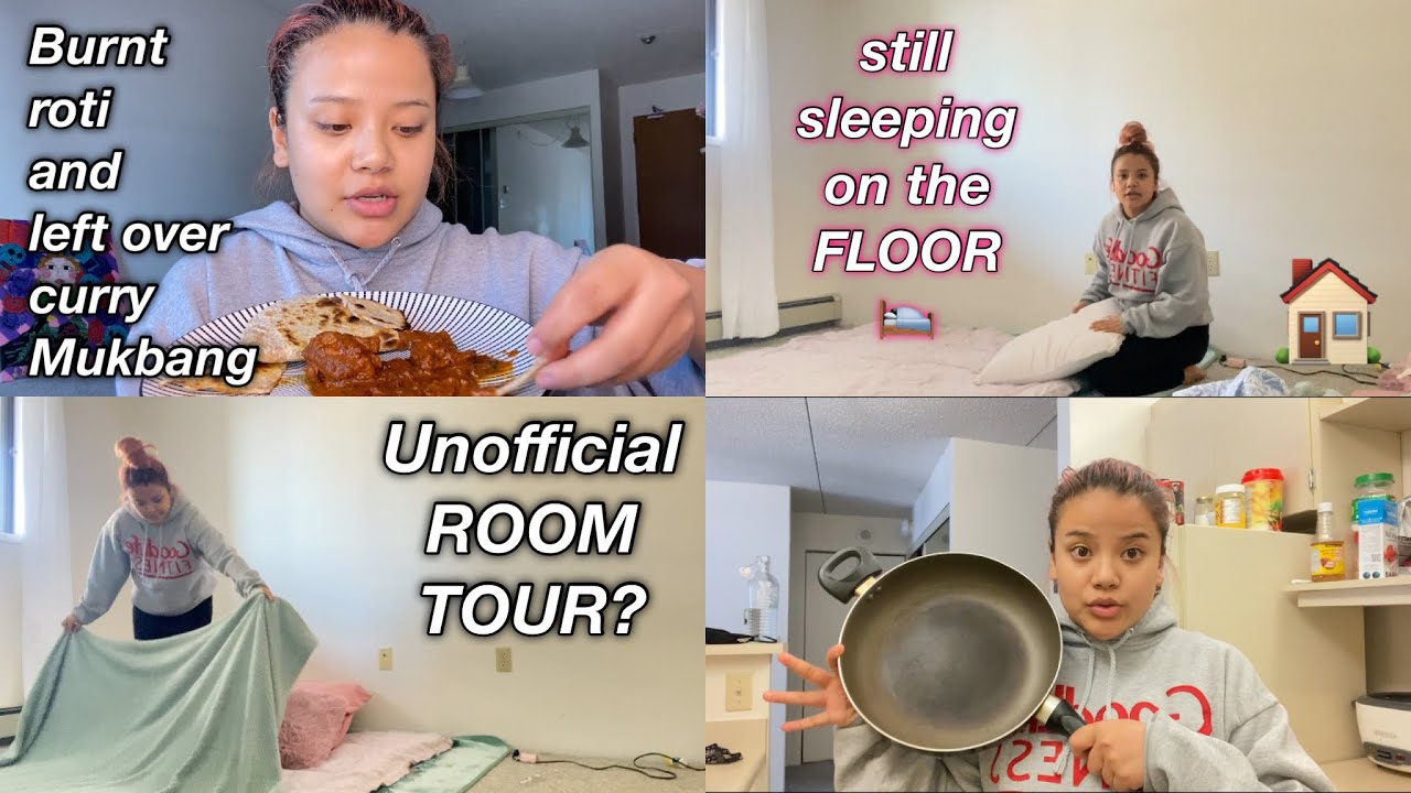 unofficial room tour + left over mukbang 🤓 - YouTube