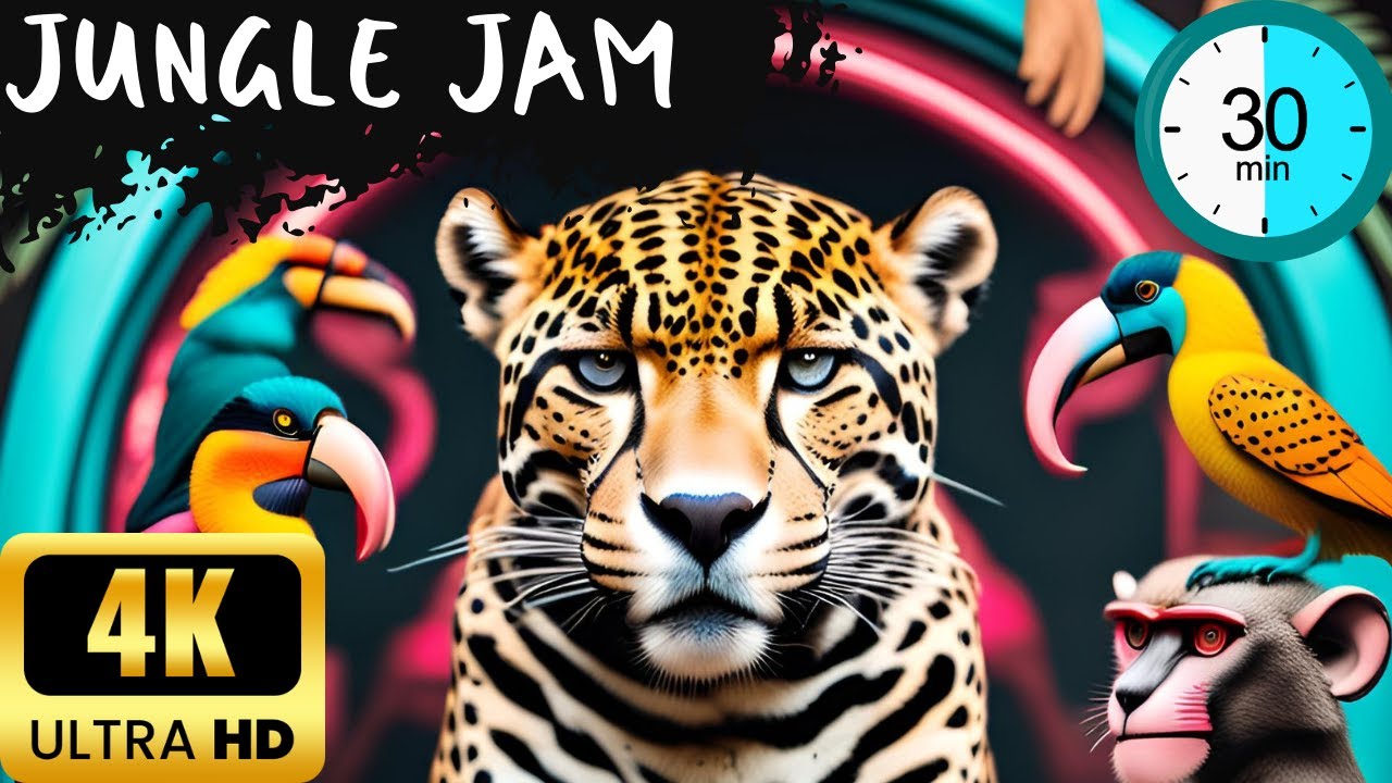 Jungle Jam: Rainforest Animals to Drum Beats | UPBEAT | 30 Minute ...