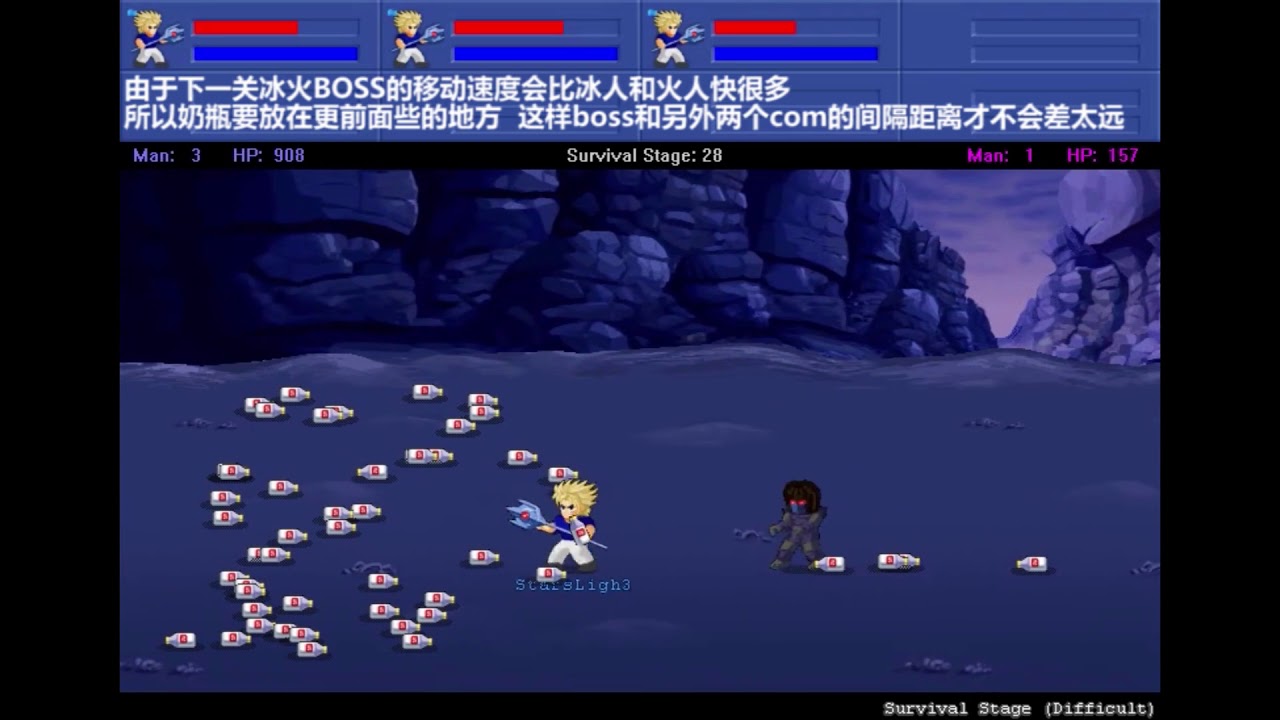 【LF2】LittleFighter 2 Louis_EX×3 survival 83 一控三（这是一个可以让你一个人生存破80关的方法 ...