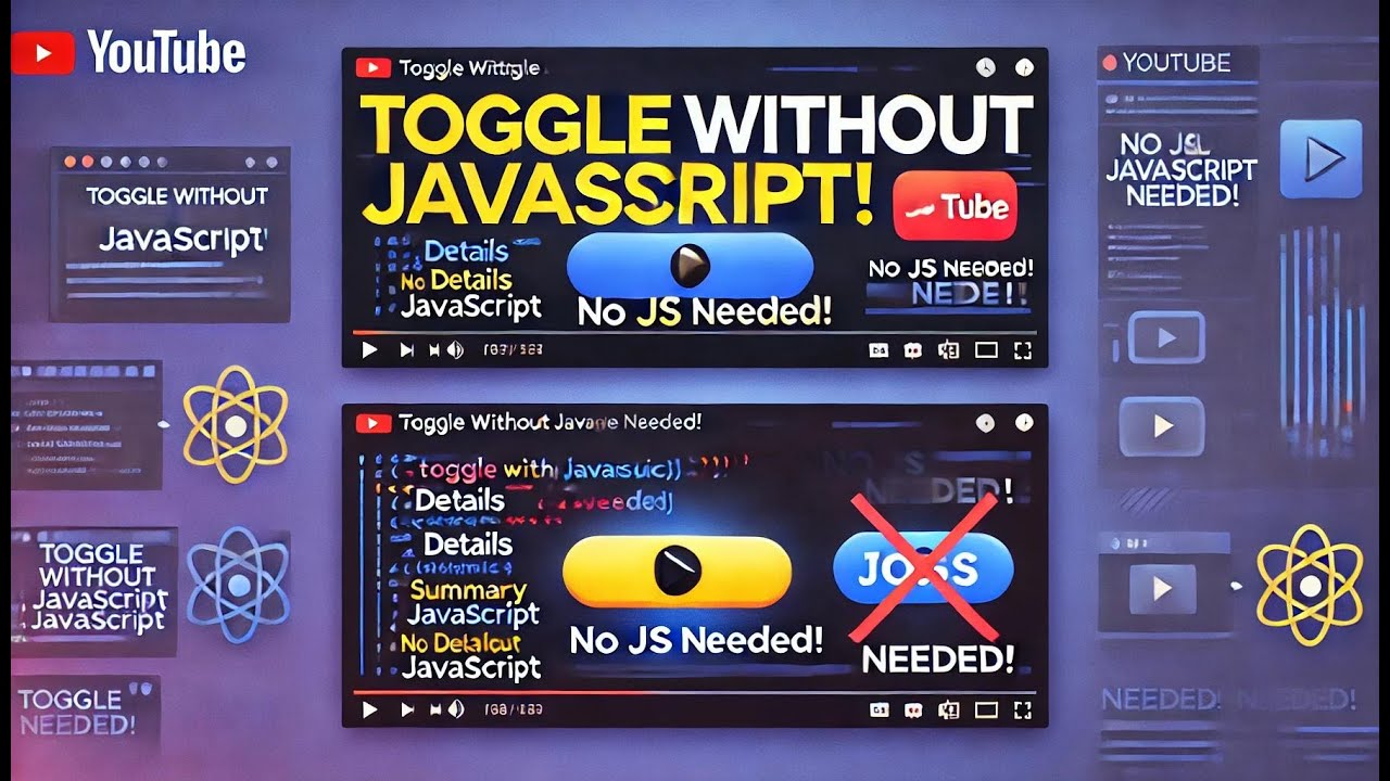 Toggle Without JavaScript | Easy HTML Toggle with Details & Summary - YouTube