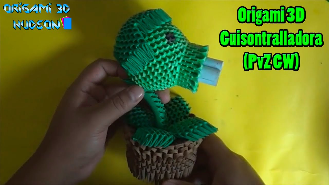 Origami 3D Guisontralladora (PvZ GW) - YouTube