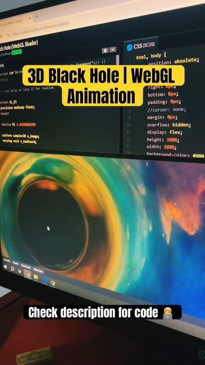 3D Black Hole | WebGL Animation #space #webgl #htmlanimation #shorts - YouTube