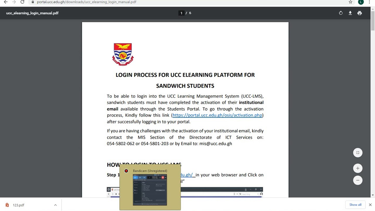 HOW TO ACCESS UCC E-LEARNING PLATFORM - YouTube