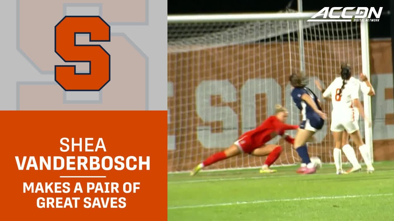 Syracuse's Shea Vanderbosch Makes A Pair Of Great Saves - YouTube