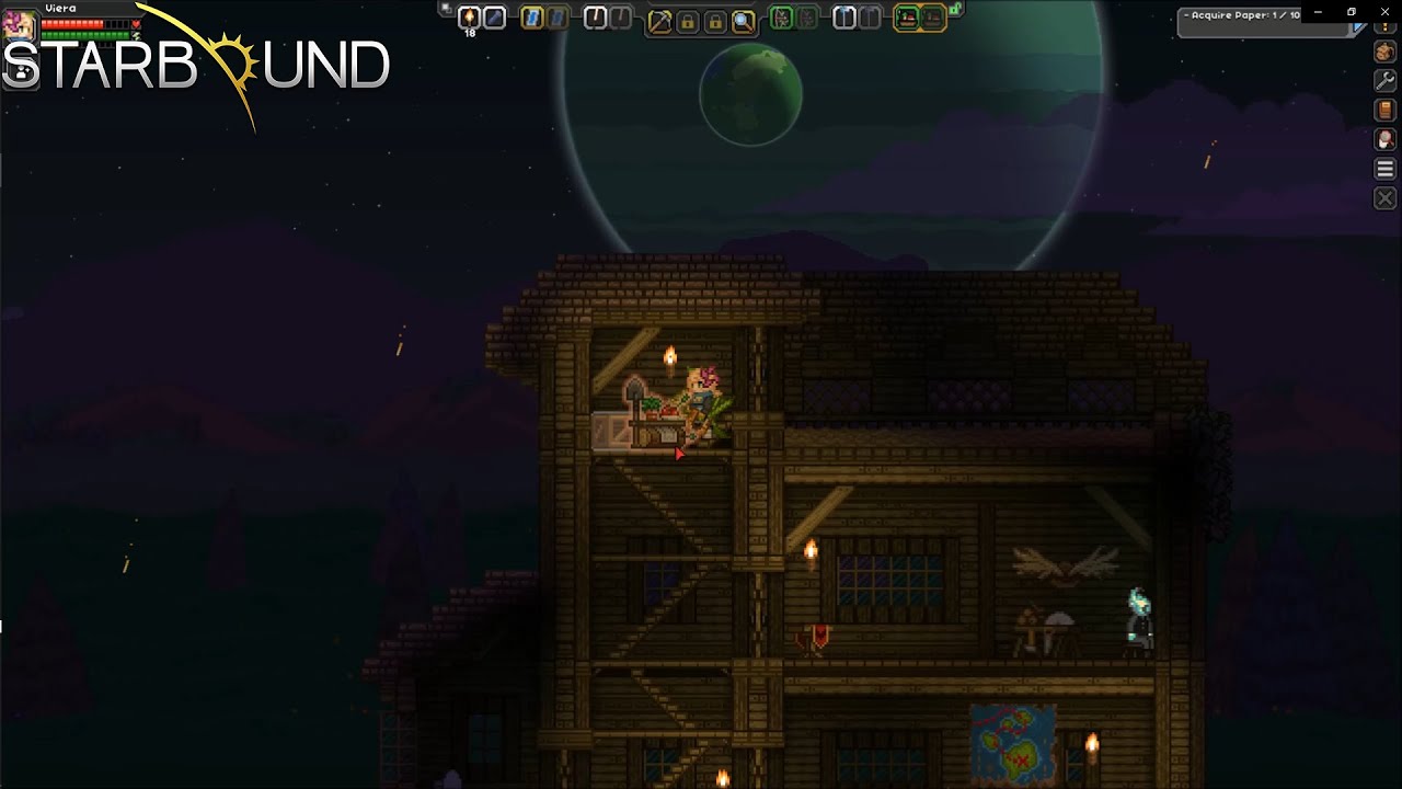 Starbound Continued 3 - Finishing & Furnishing my House! - YouTube