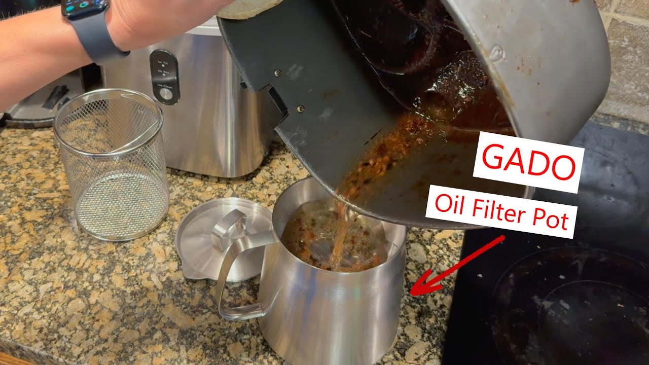 GADO Stainless Steel Oil Filter Pot with frying net #kitchengadgets # ...
