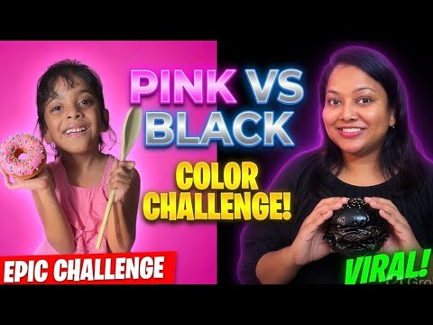 Pink vs Black Color Challenge! (Suffer for 24 Hours) 😭 #challenge #kids #kidsvideo 