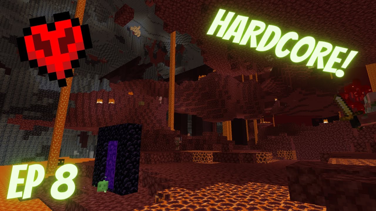 Going to the *NETHER* in HARDCORE SUPERFLAT minecraft - YouTube