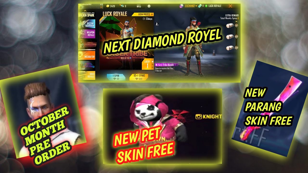 Next diamond royale bundle in free fire. October month elite pass pre ...