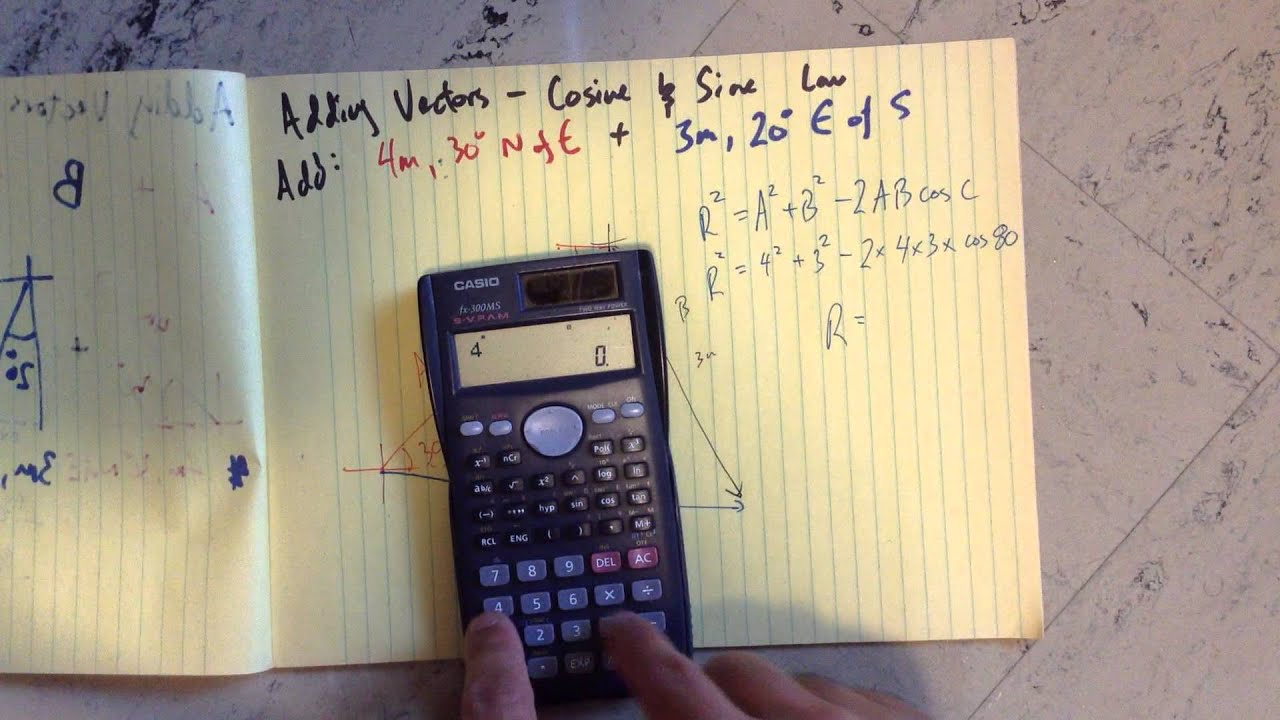 Adding Vectors - Cosine & Sine Law - YouTube