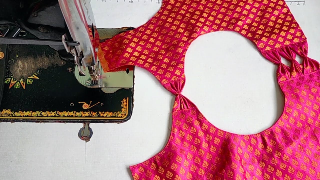 Simple and easy boat neck blouse back neck design || blouse || cutting ...