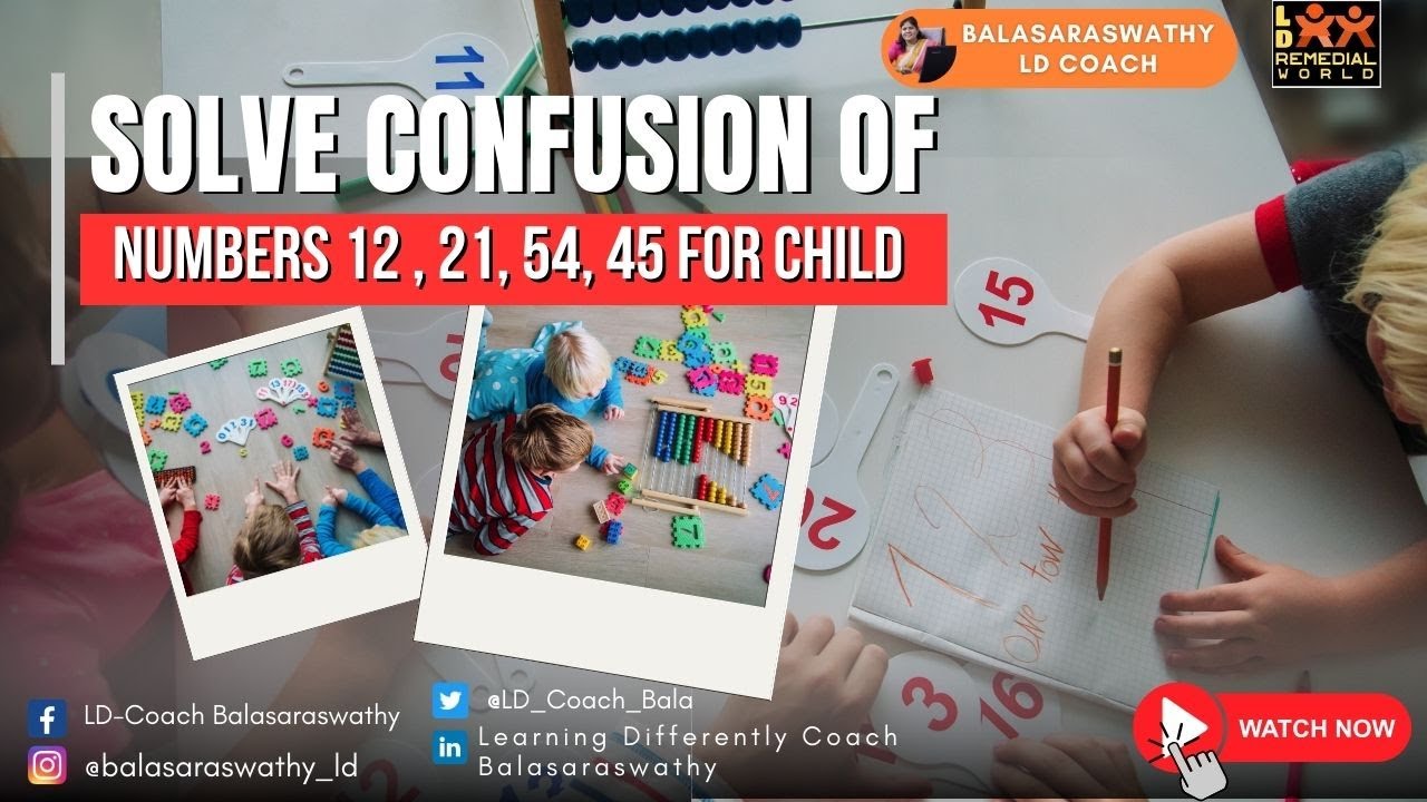 How to Solve Confusion of numbers 12 , 21, 54, 45 for your child - YouTube