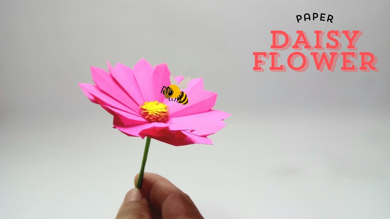 DIY PAPER DAISY FLOWER | Cara Membuat Bunga DAISY Dari KERTAS - YouTube