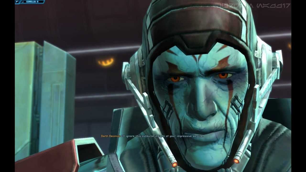 SWTOR - Angering Darth Decimus (BH) - YouTube