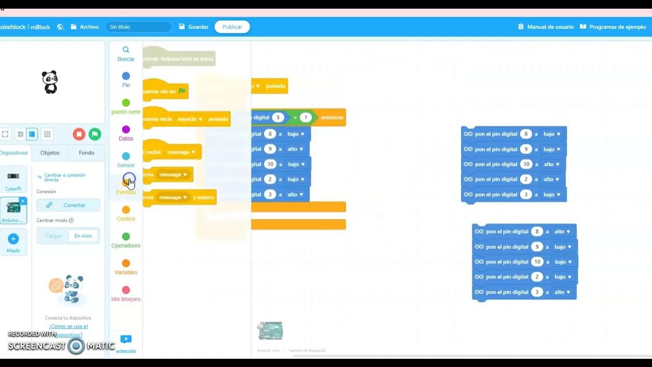 Semáforo con pulsador mblock/arduino - YouTube