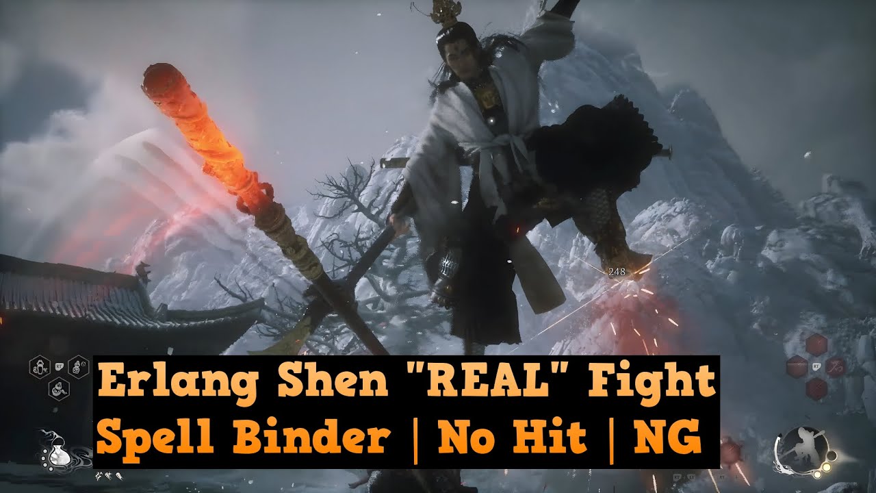 Black Myth Wukong - Erlang Shen "REAL" Fight | Spell Binder | No Hit ...