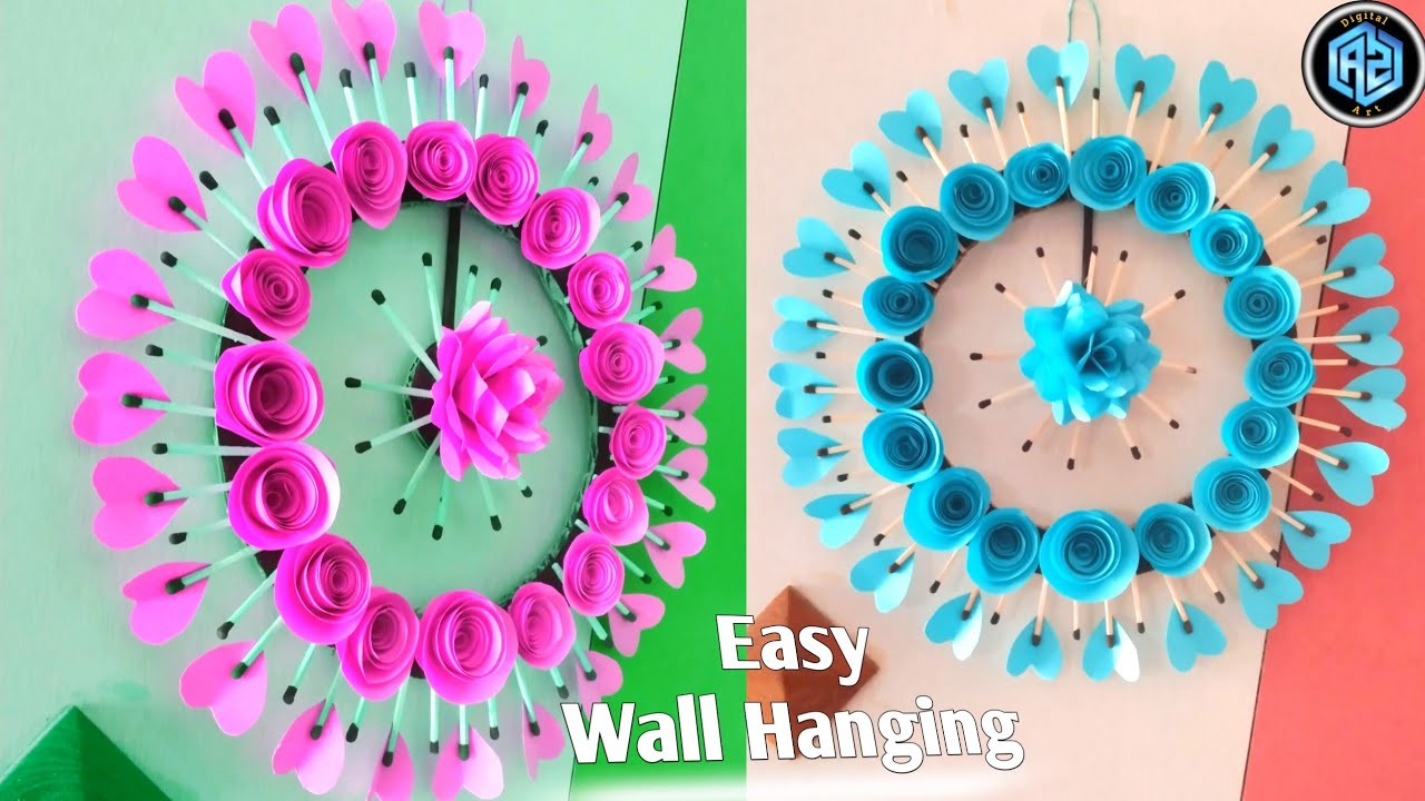 Learn Wall Hanging With Paper In 8:30 Minutes|| 8:30 मिनट में पेपर से ...