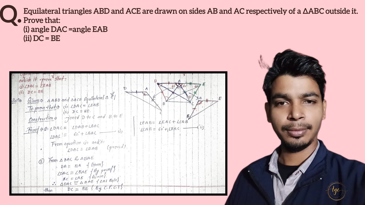 Equilateral triangles ABD and ACE are drawn on sides AB and AC ...