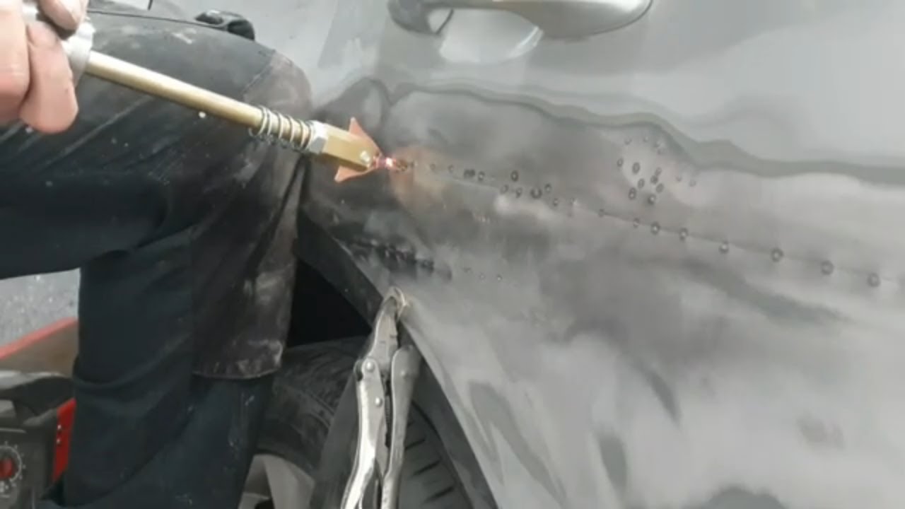 repairing deep dents and scratches with spot weld dent puller machine ...