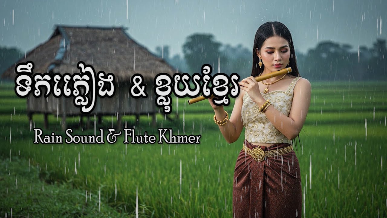 ទឹកភ្លៀង & ខ្លុយបំពេរអោយគេងលក់ស្រួល 🌧️ Rain Sounds with Calm Khmer ...