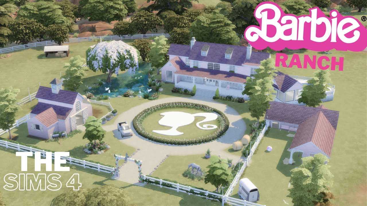 The sims 4 Barbie ranch speedbuild - YouTube