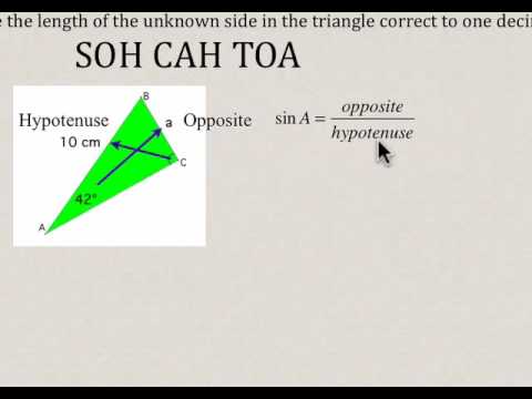 Trigonometry Finding side length using primary trig ratios.mov - YouTube
