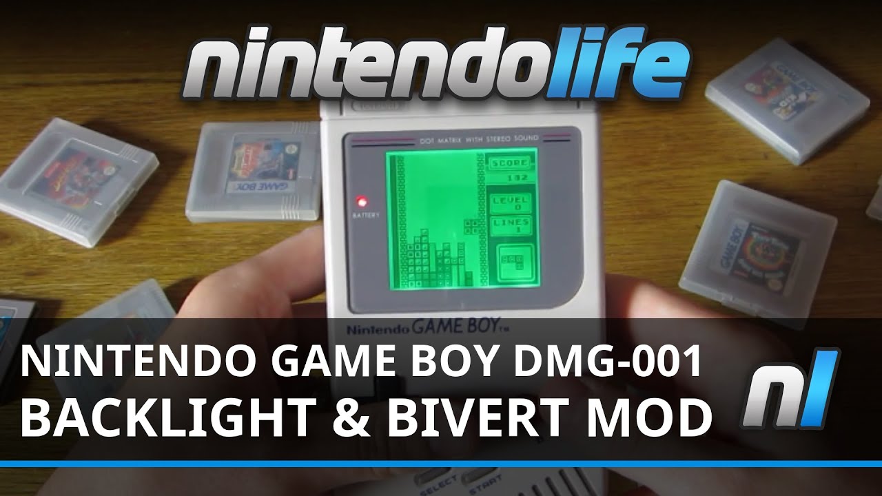 Nintendo Game Boy Backlight And Biverted Screen Mod - YouTube