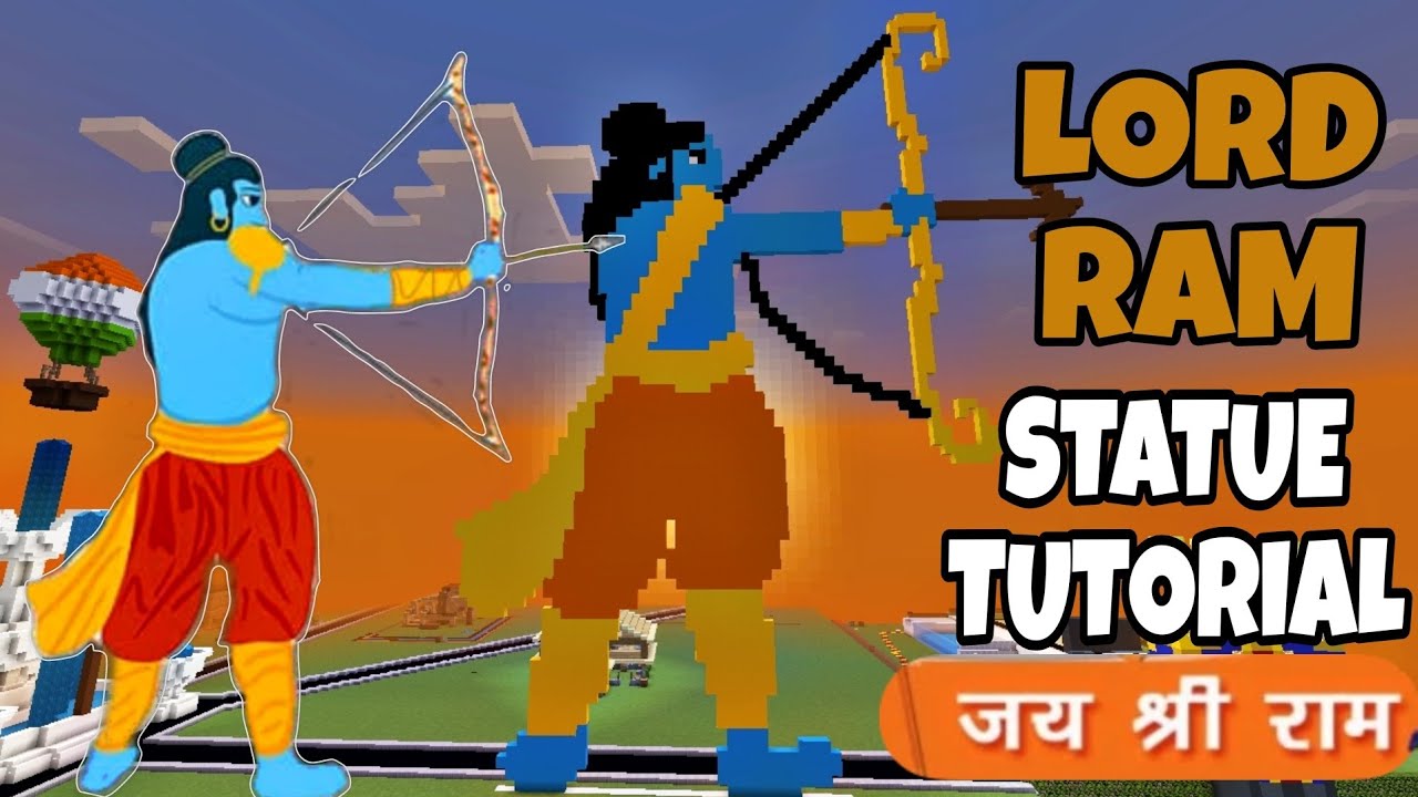 How to Make Lord Ram Statue In Minecraft|| Lord Ram Pixel Art Minecraft ...
